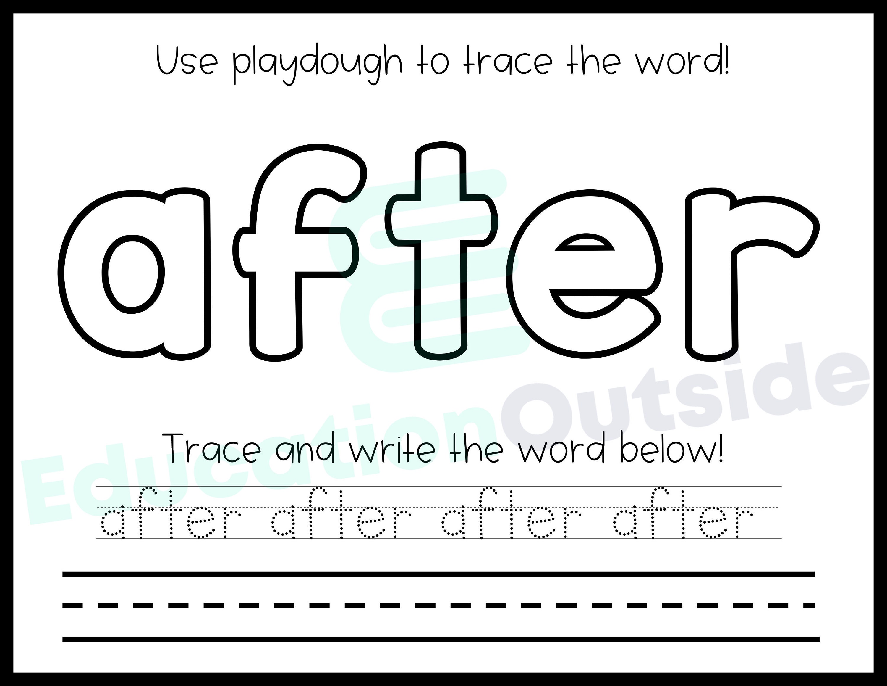 First Grade | Dolch Sight Words | Playdough Mats | Home Schooling ...