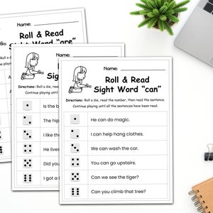 Roll a Sight Word Kids Worksheet Activity, Education Printables for ...