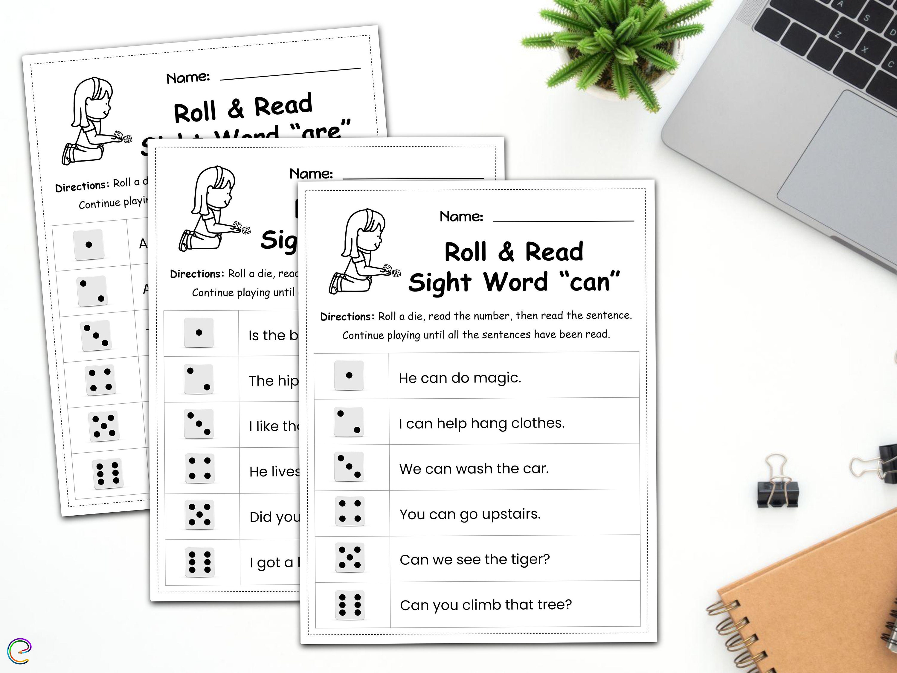Roll a Sight Word Kids Worksheet Activity, Education Printables for ...