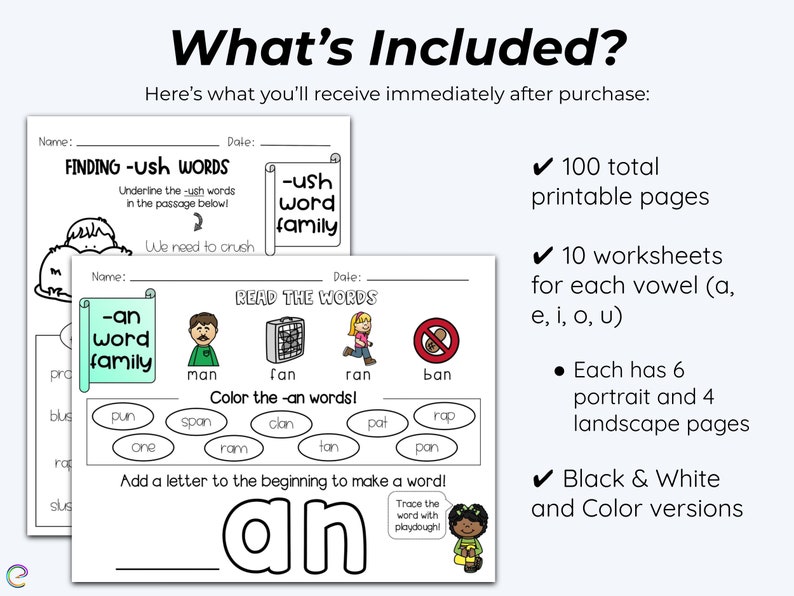 Word Families Short Vowels Vowel Sounds 1st Grade - Etsy