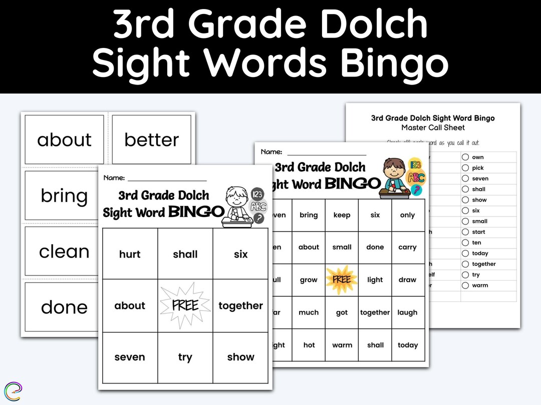 3rd Grade, Kids Bingo, Dolch Sight Words, Teacher Resources, Education ...