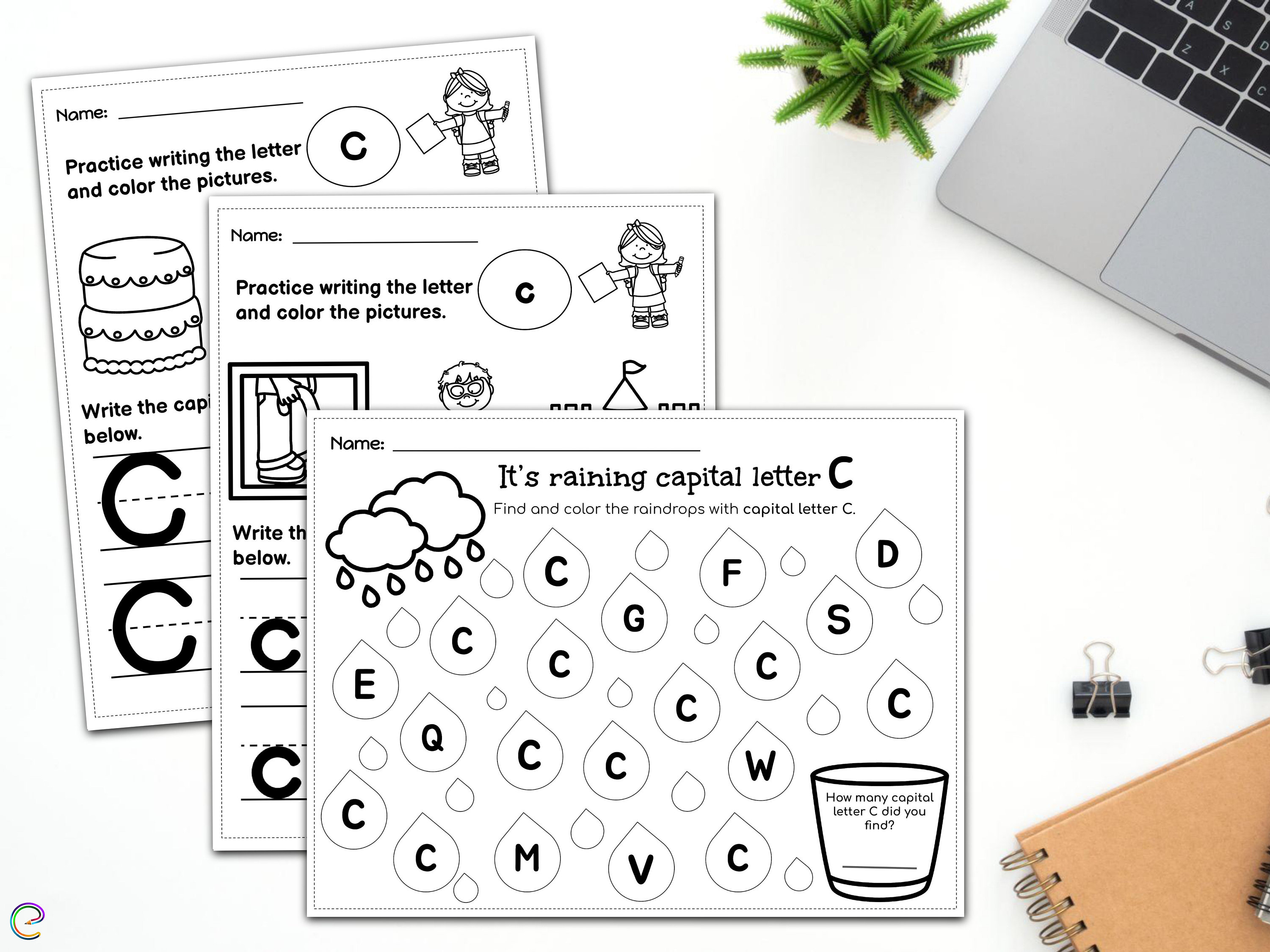 42 Letter C Education Printables, Alphabet Worksheet Mega Bundle ...