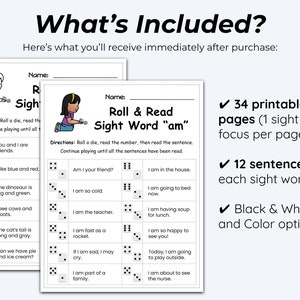 Roll a Sight Word Kids Worksheet Activity, Teacher Resources Education ...