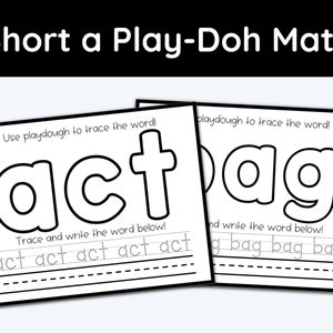 Short A, Playdough Mats, Short Vowels, CVC Words, Kindergarten ...