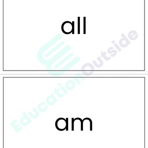 Kindergarten | Dolch Sight Word Flashcards | Education Printables ...