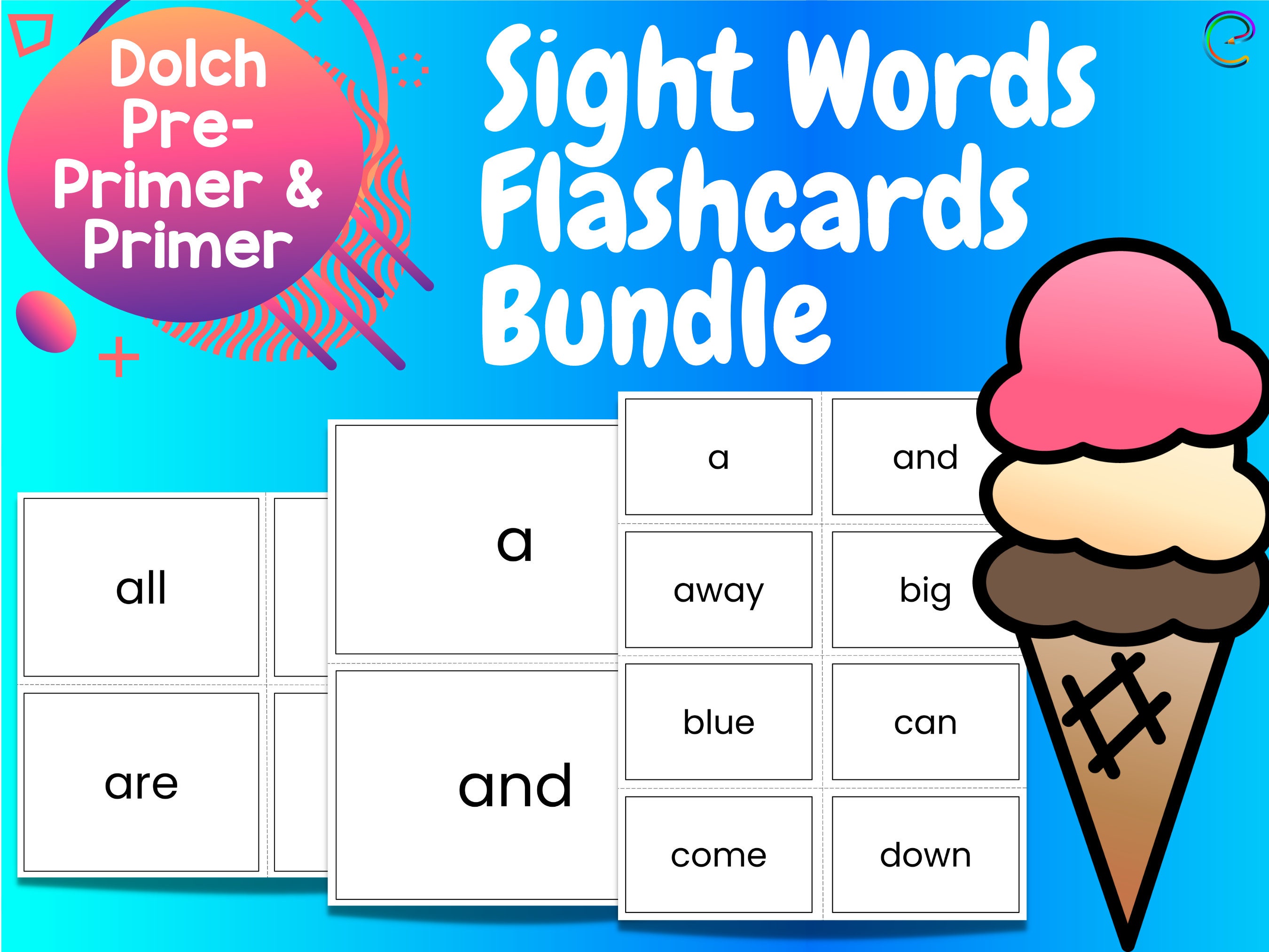 Sight Word Flashcards Dolch Preschool Printables Kindergarten Daycare ...