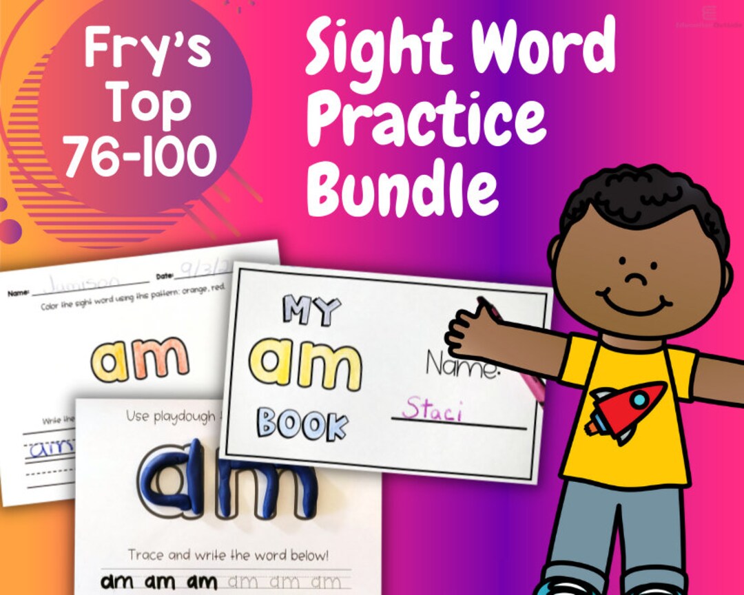 250 PAGES | Frys 76-100 | Sight Words | Mega Bundle | Coloring ...