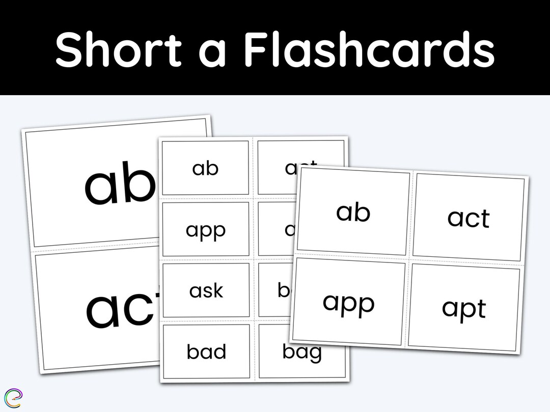 Short Vowels, Short A, Flashcards, CVC Words, Education Printables ...