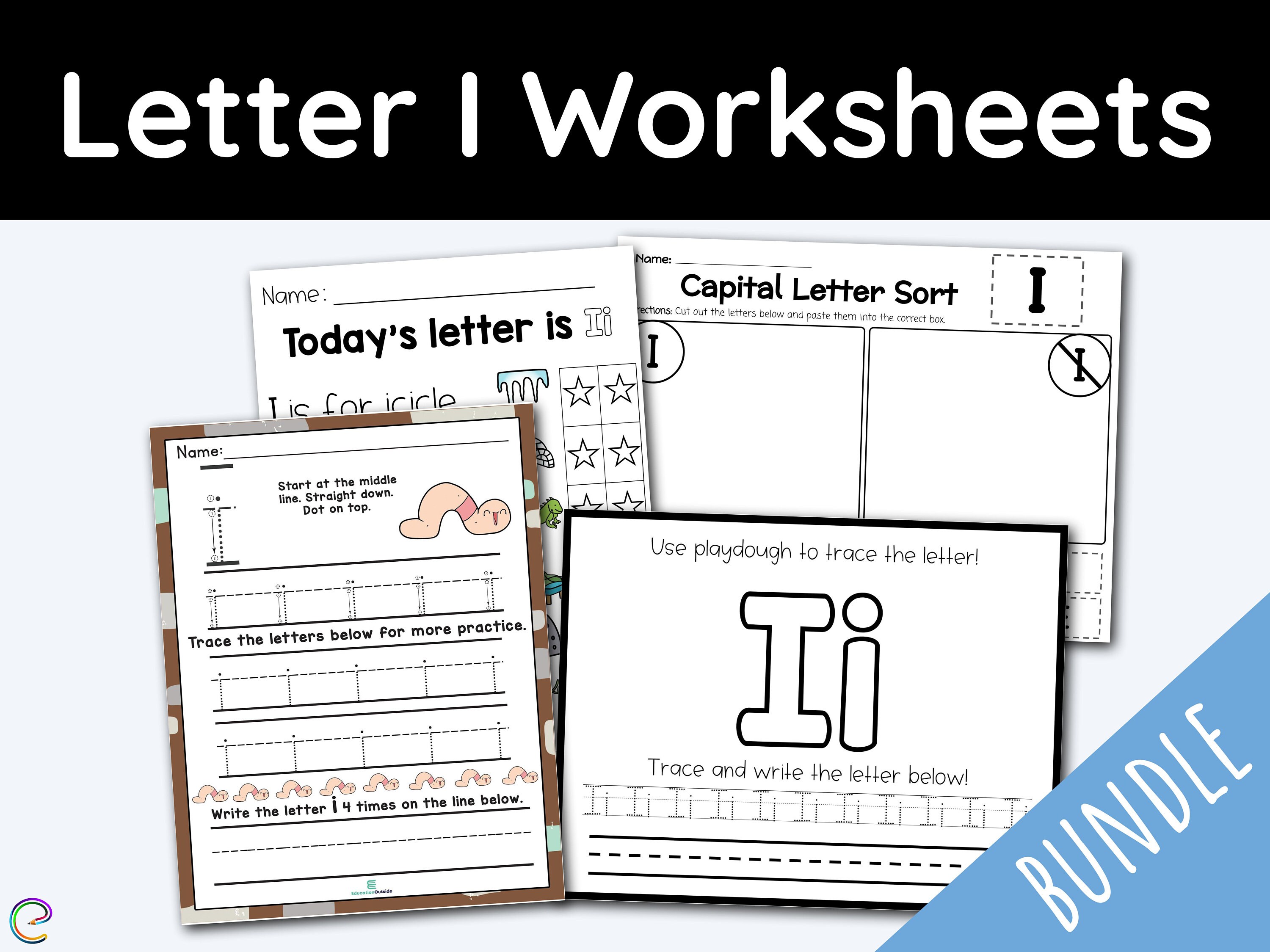 42 Letter I Alphabet Printable Kids Worksheets, Education Printables ...