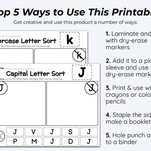 52 Cut Sort Paste Alphabet Worksheets, Activity Sheets, Daycare ...