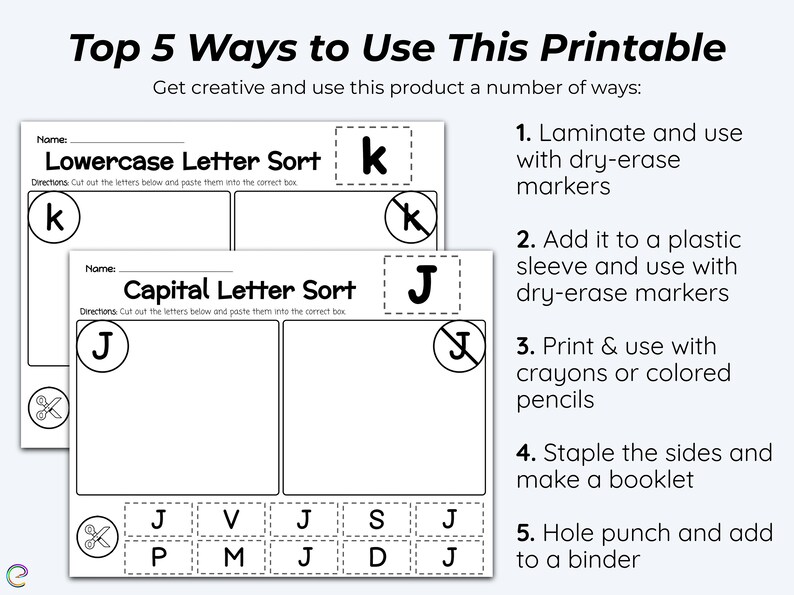 52 Cut Sort Paste Alphabet Worksheets Activity Sheets - Etsy