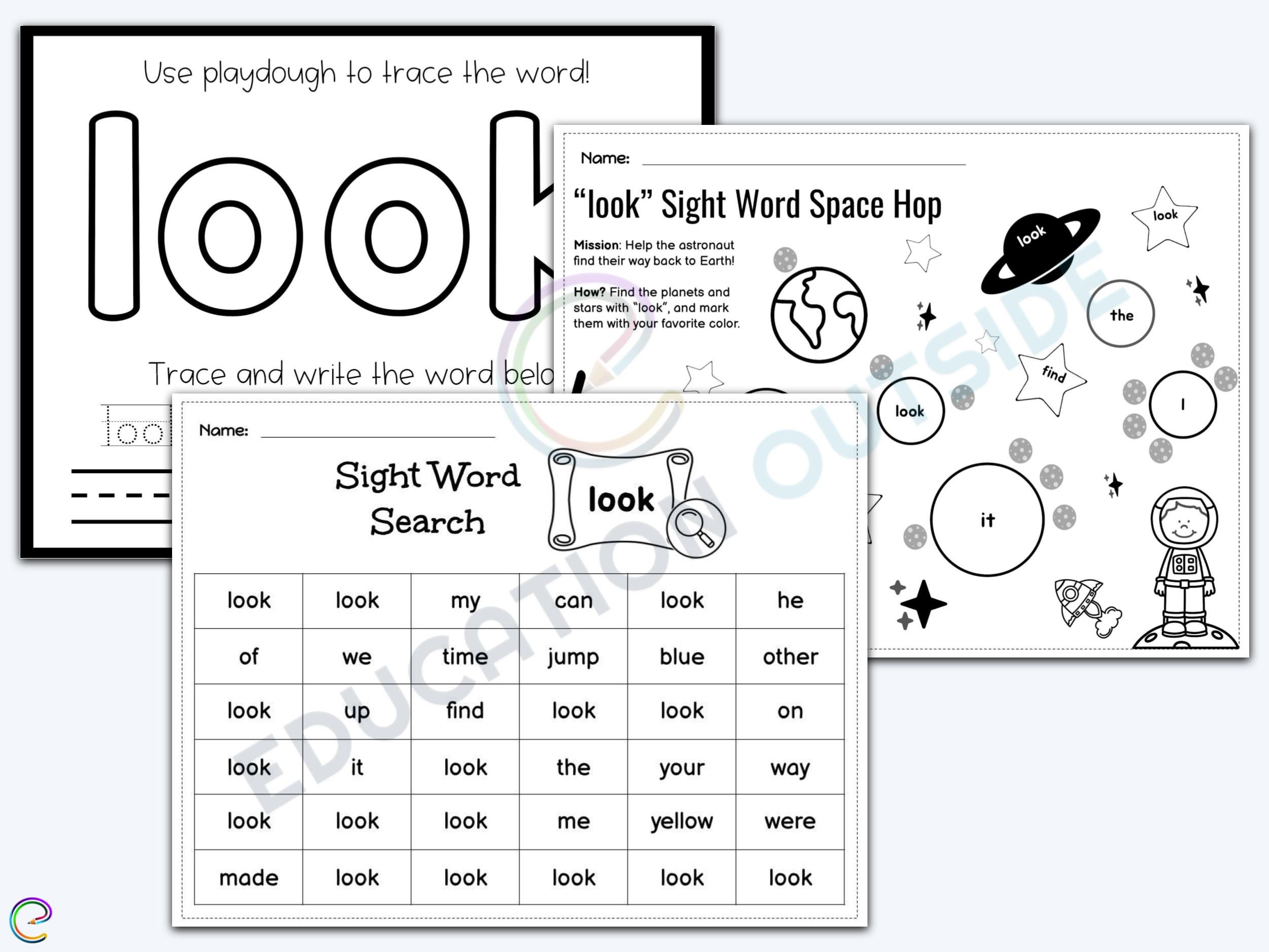 Sight Word Look, Sight Words, Children Worksheets, Early Learning ...