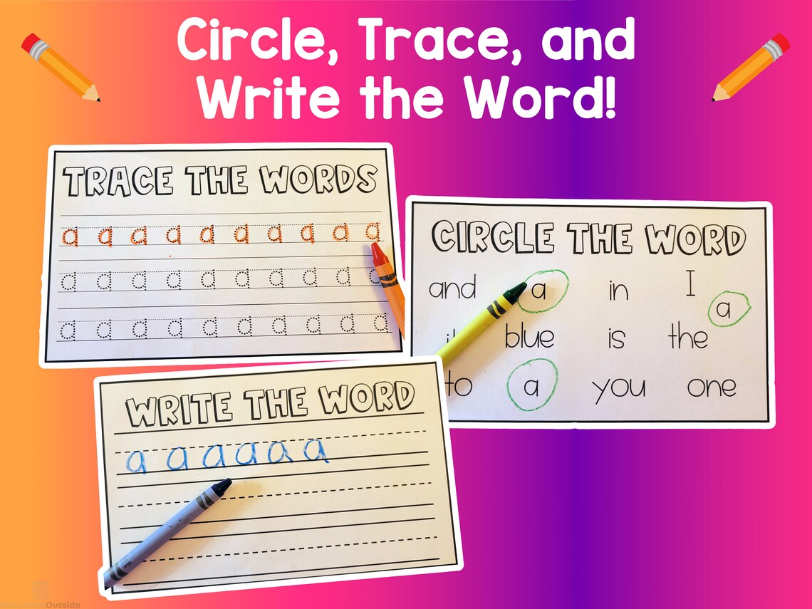 Pre Primer Dolch Sight Words Activity Books Preschool - Etsy