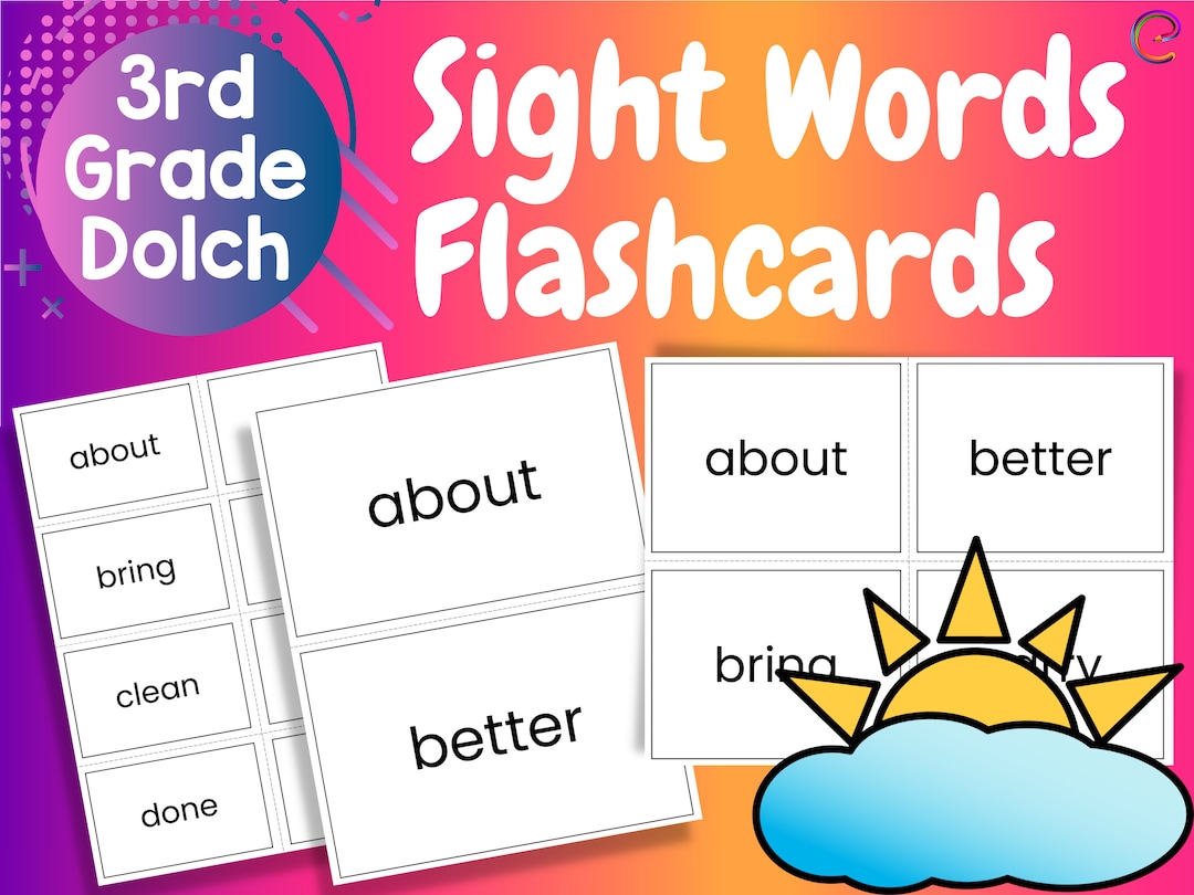 Dolch Sight Words | 3rd Grade | Flash Cards | Home Schooling ...