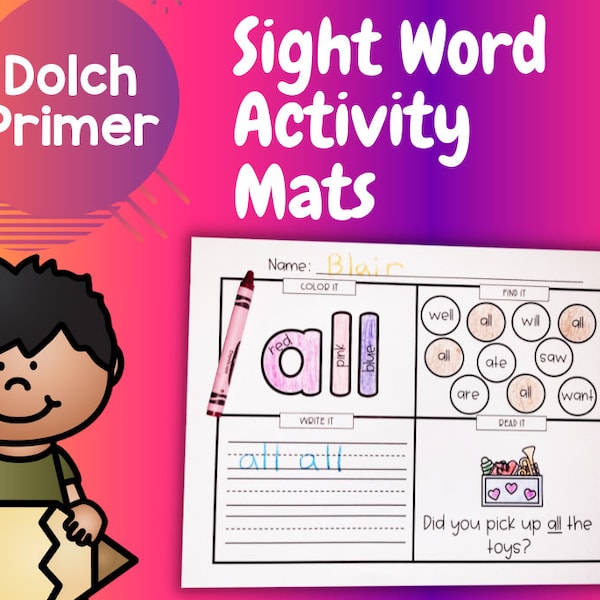 Dolch Sight Words - Etsy