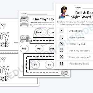 Sight Word Worksheet, Sight Word My, Reading Printable, 1st Grade ...