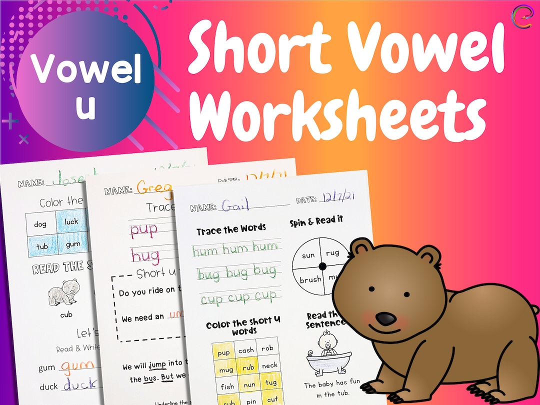 Vowels, Short U, CVC Words, Kids Worksheets, Teacher Resources ...