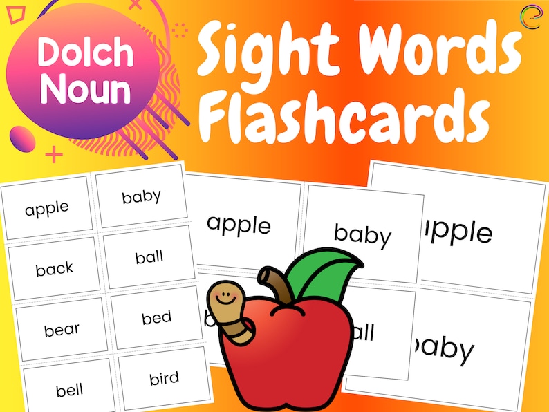 Dolch | Flashcards | Sight Word Cards | Nouns | First Grade ...