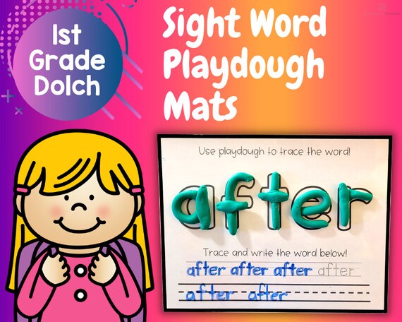 First Grade Dolch Sight Words Playdough Mats Home | Etsy