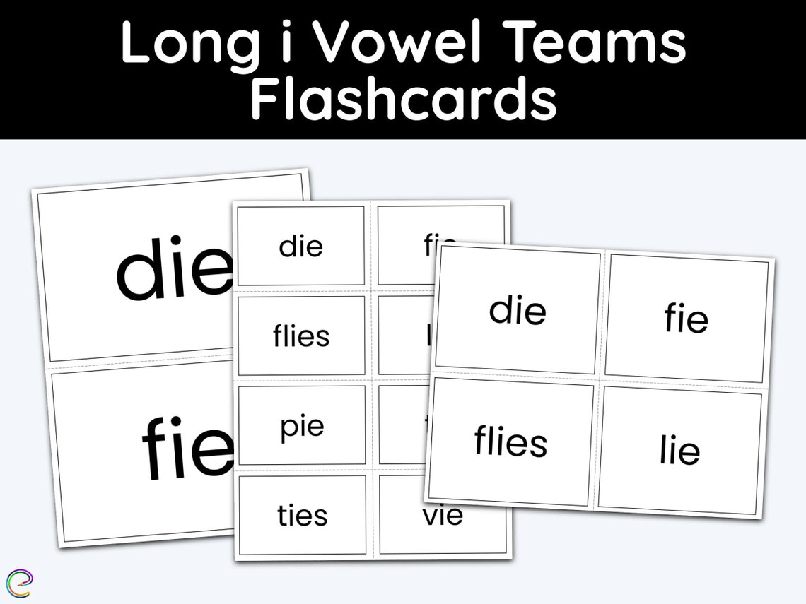 Long I Vowel Teams Flash Cards Vowel Sounds Home - Etsy