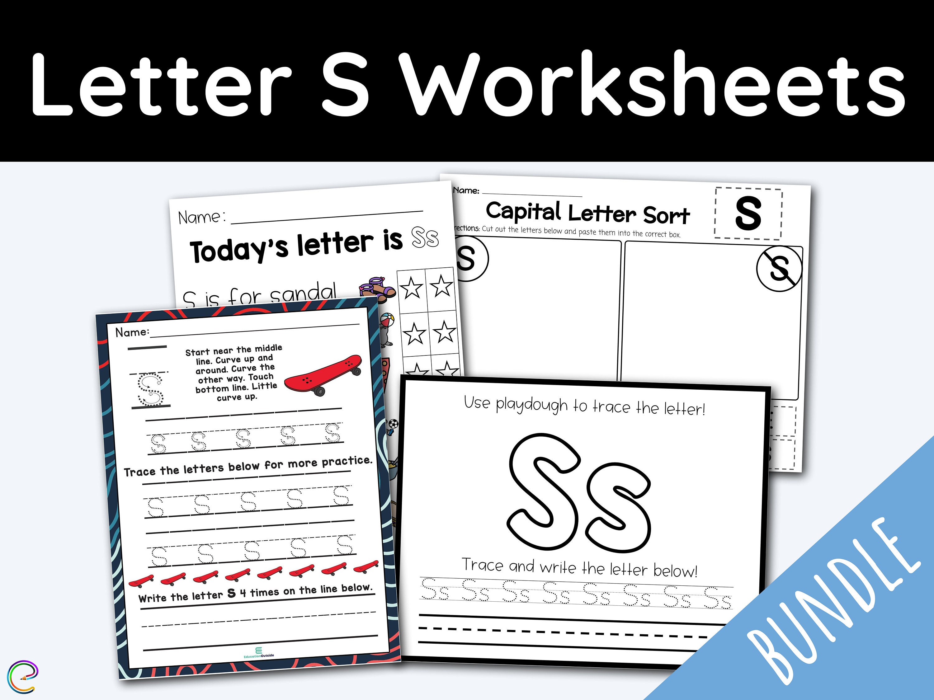42 Letter S Handwriting Practice Worksheets and Education Printables ...