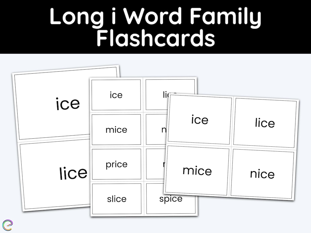 Long I, Vowels, Word Families, Flash Cards, Phonics, 1st Grade, Second ...