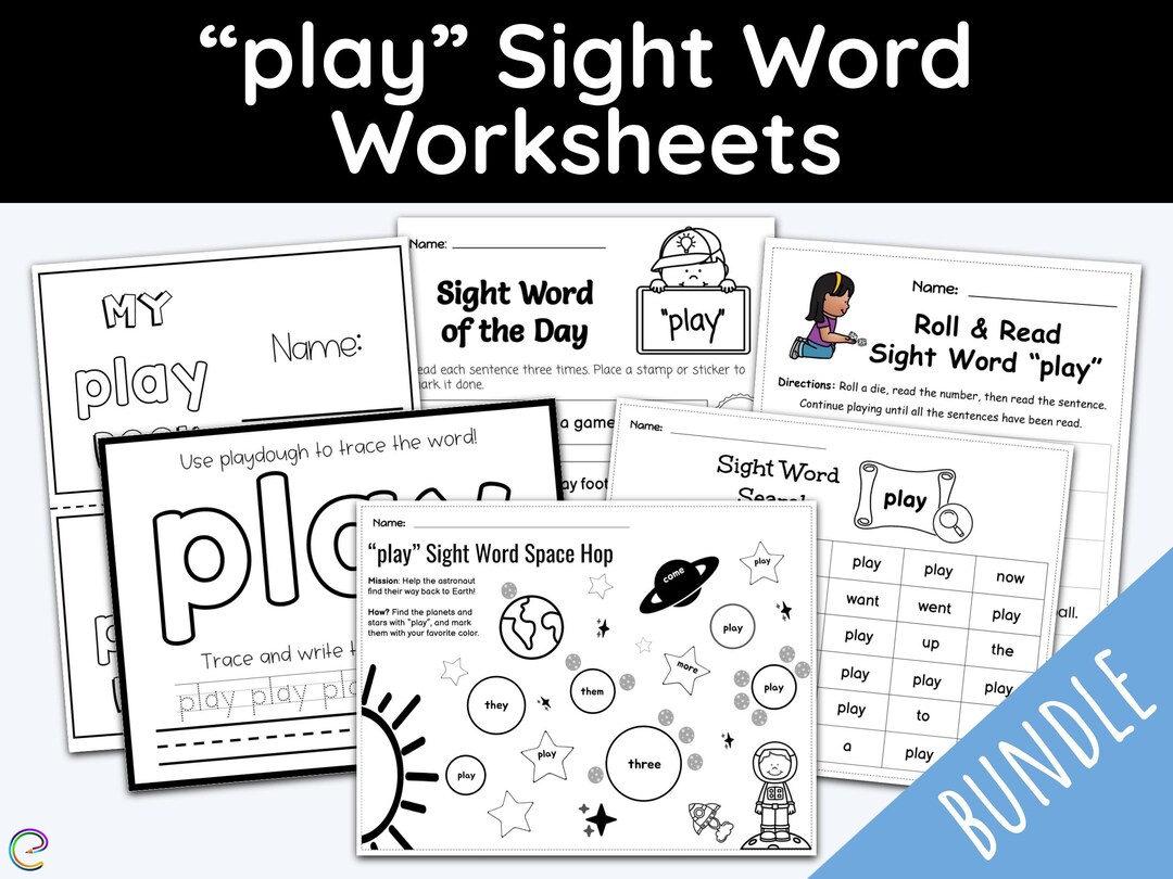 Sight Word Worksheet, Sight Word Play, Kindergarten Worksheets, 1st ...