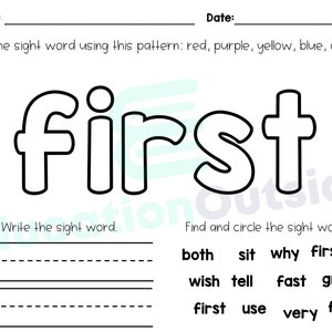 2nd Grade Coloring Worksheets for Dolch Sight Words, Children ...