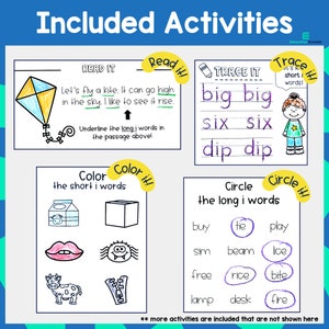 100 Pages, Long Vowel Worksheets, Short Vowels, Mega Bundle, 1st Grade ...
