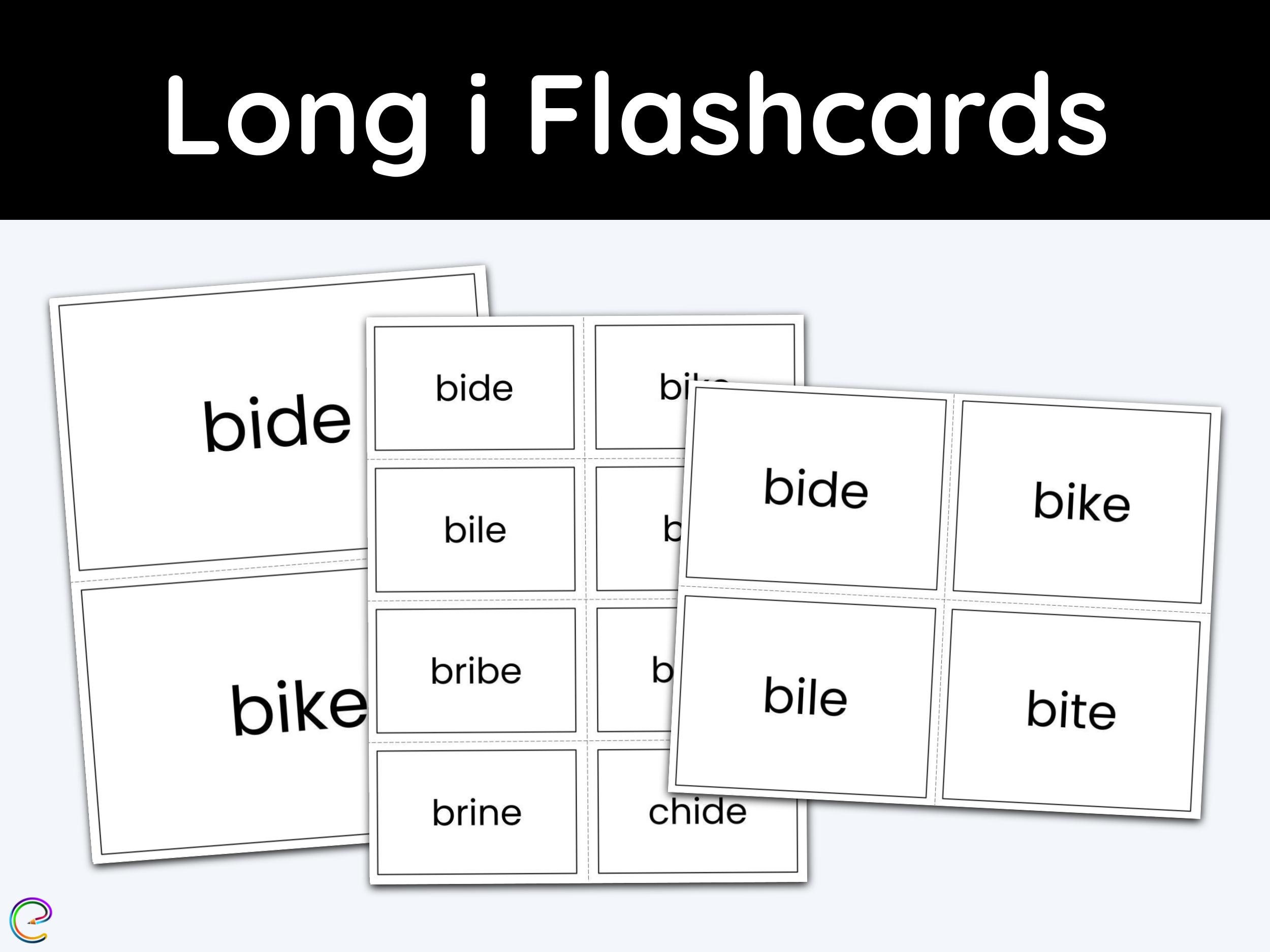 Vowel Sounds, Long I, Flashcards Printable, Teacher Resources ...