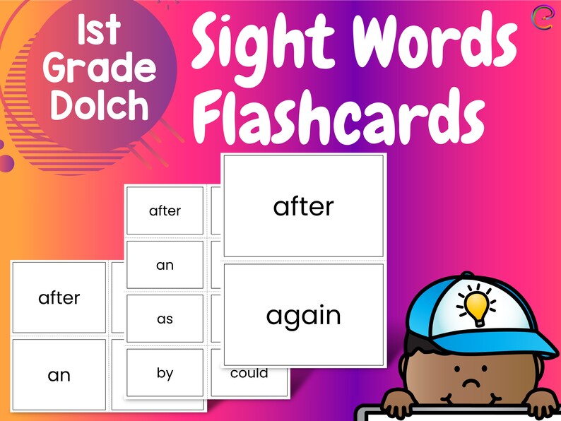 First Grade Sight Words Dolch Printable Flash Cards Homeschool ...