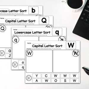 52 Cut Sort Paste Alphabet Worksheets, Activity Sheets, Daycare ...