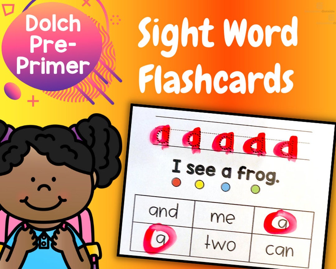 Sight Word Pocket Flashcards: Dolch Pre-primer - Etsy