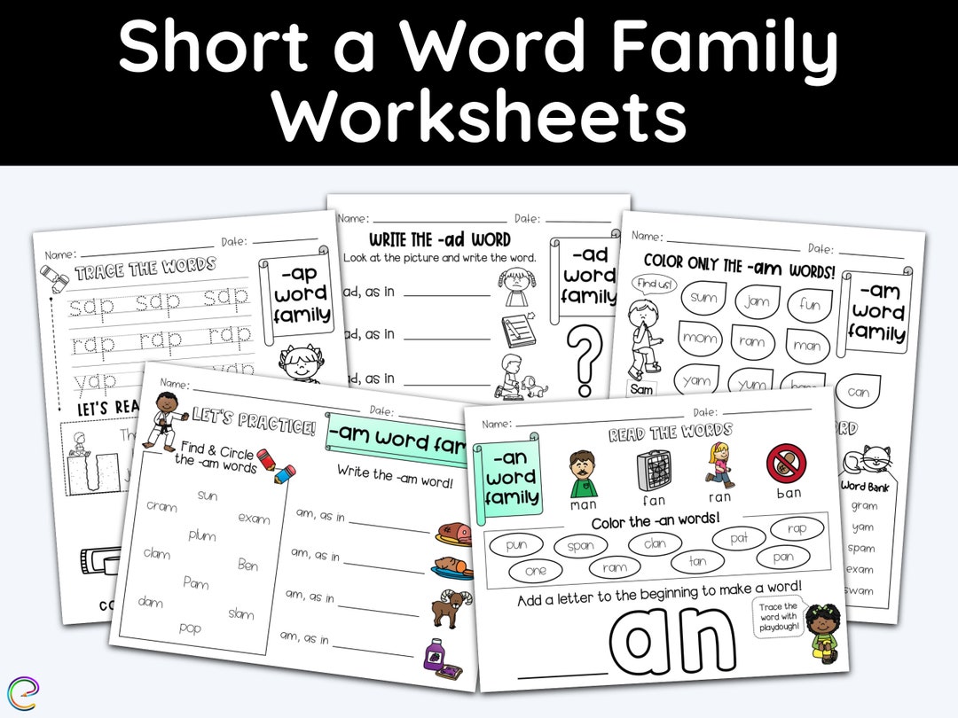 Short Vowels, Short A, Phonics, Word Families, Education Worksheets ...