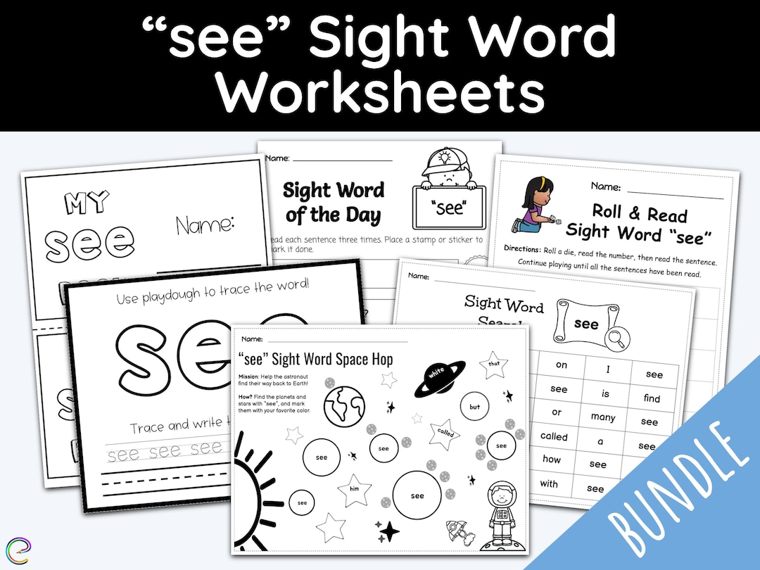 Sight Word Worksheet, See Sight Word, Sight Word Printable, Learning ...