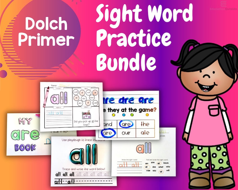 624 PAGES Preschool Worksheets Dolch Sight Words Mega | Etsy