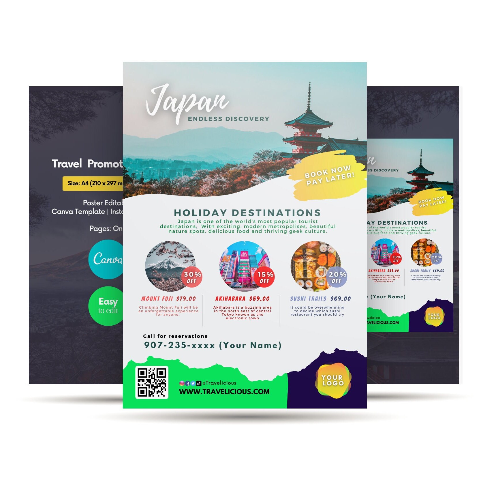 Printable Travel Promotion Flyer| Poster Template | Poster Editable ...