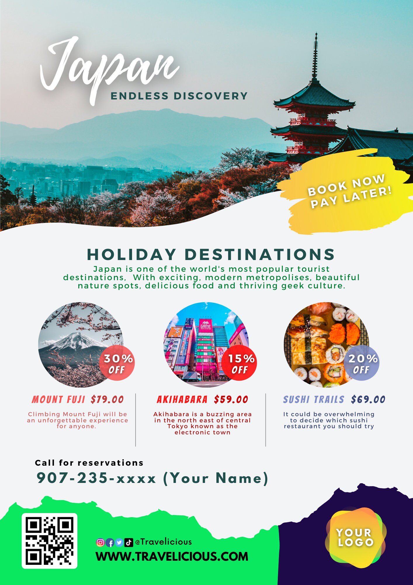 Printable Travel Promotion Flyer| Poster Template | Poster Editable ...