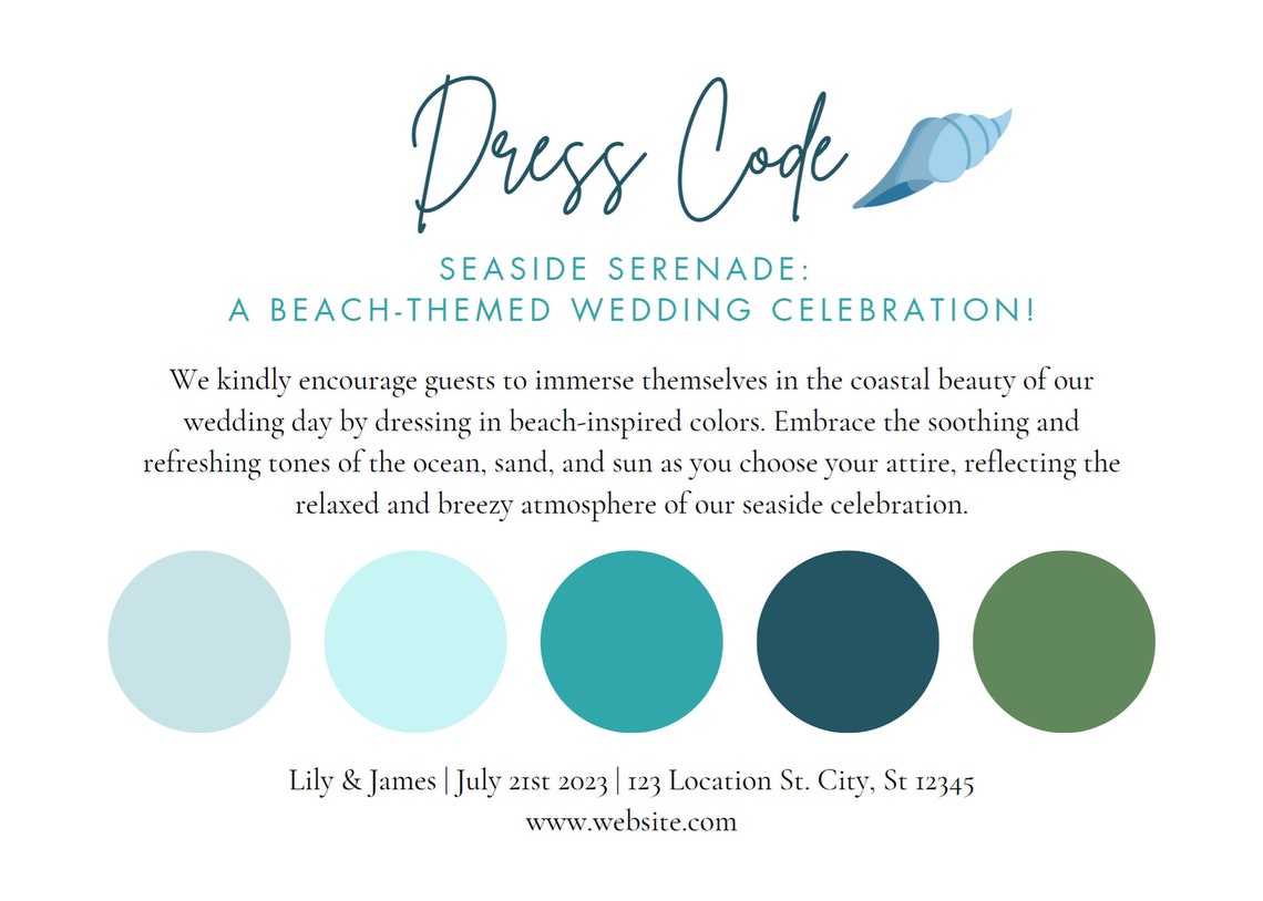 Wedding Guest Attire Card Mood Board Wedding Color Palette Beach ...