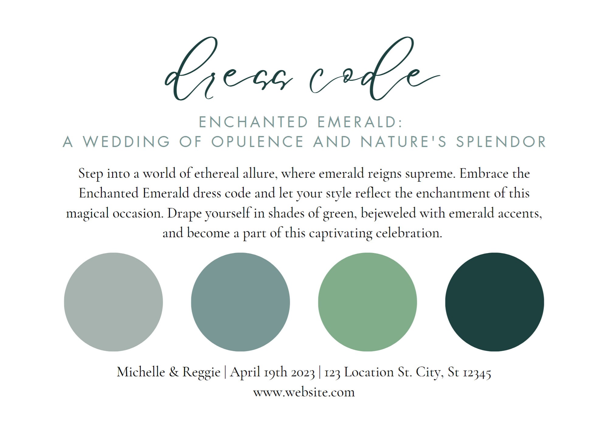 Emerald Wedding Bride Mood Board Wedding Glam Emerald Bride Attire Card ...