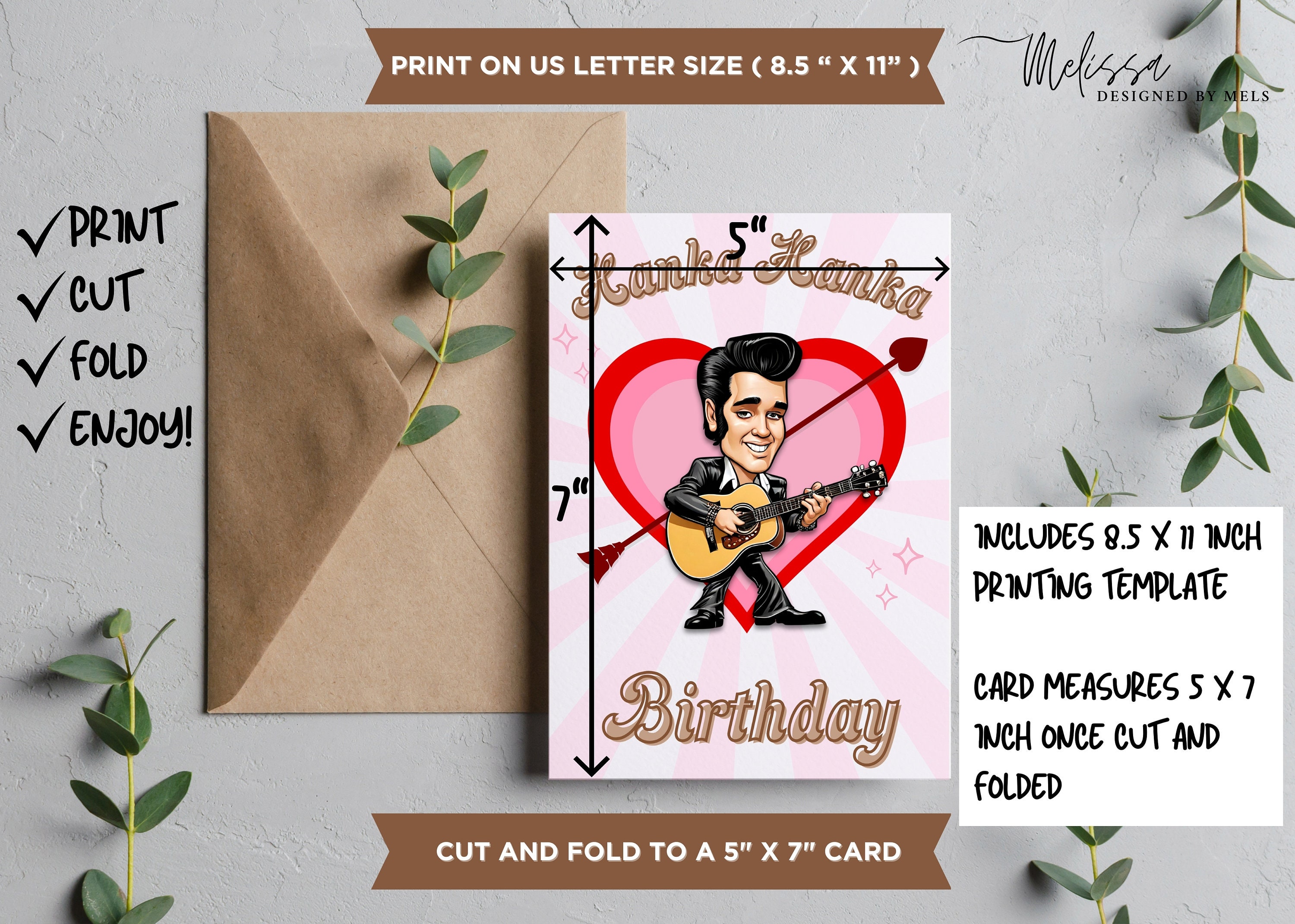 Elvis Presley Printable Birthday Card Elvis Hunka Hunka Happy Birthday ...