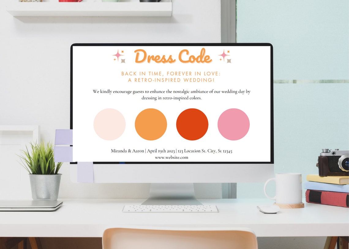 Retro Wedding Attire Card Template Wedding Invitation Dress Code Attire ...