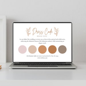 Wedding Guest Attire Card, Wedding Attire Card Template, Wedding Color ...