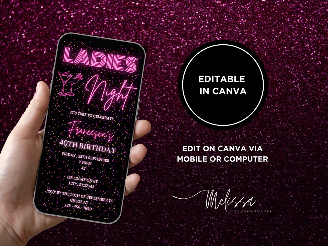 Editable Girls Night Out, Ladies Night, Girls Night In, Bachelorette ...