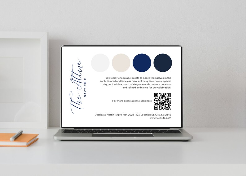 Wedding Attire Card Navy Blue Insert Guest Dress Code Wedding ...