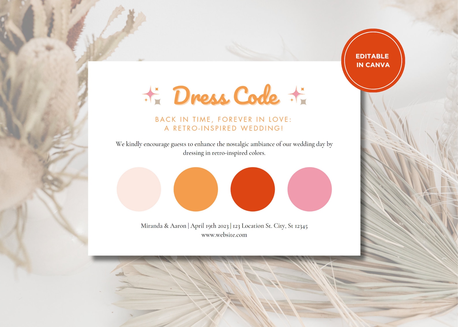 Retro Wedding Attire Card Template Wedding Invitation Dress Code Attire ...
