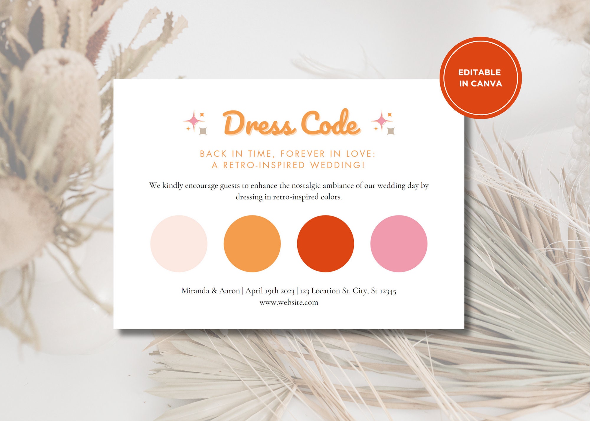 Retro Wedding Attire Card Template Wedding Invitation Dress Code Attire ...