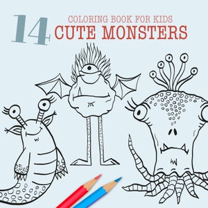Monsters Coloring Pages for Kids, Easy Coloring Pages for Kids ...