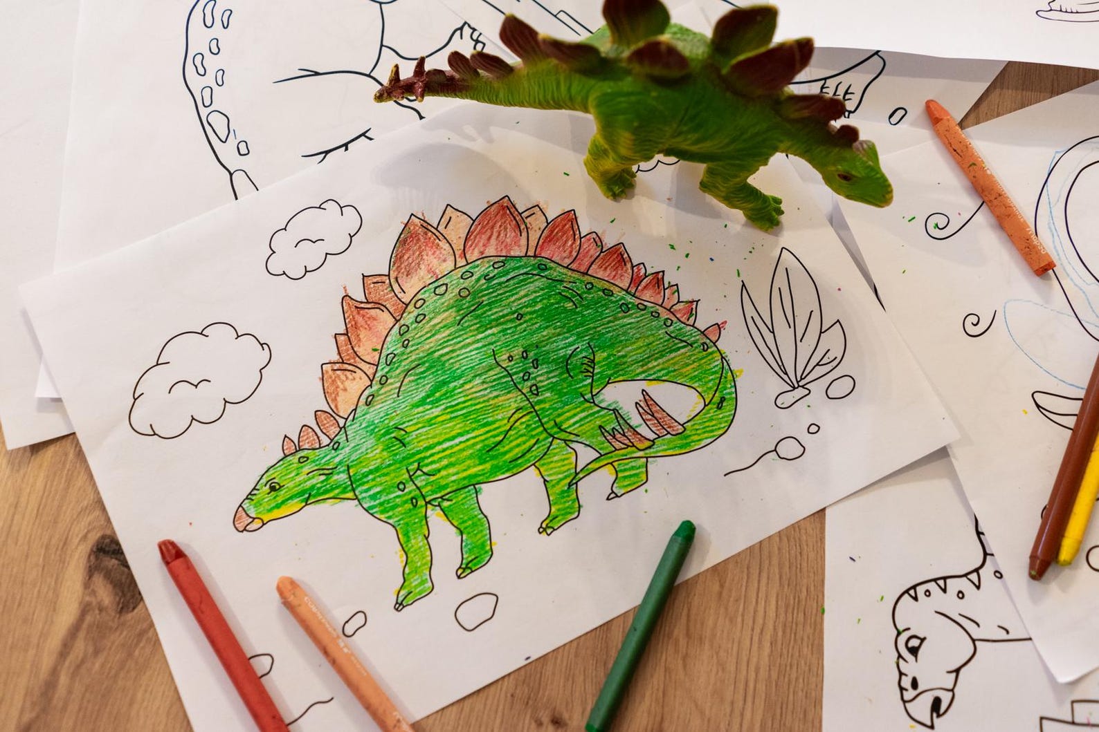 Dinosaur Coloring Pages, Easy Coloring Pages for Toddlers, Coloring ...