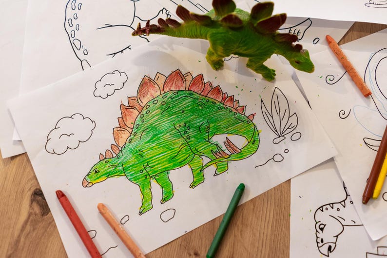 Dinosaur Coloring Pages, Easy Coloring Pages for Toddlers, Coloring ...